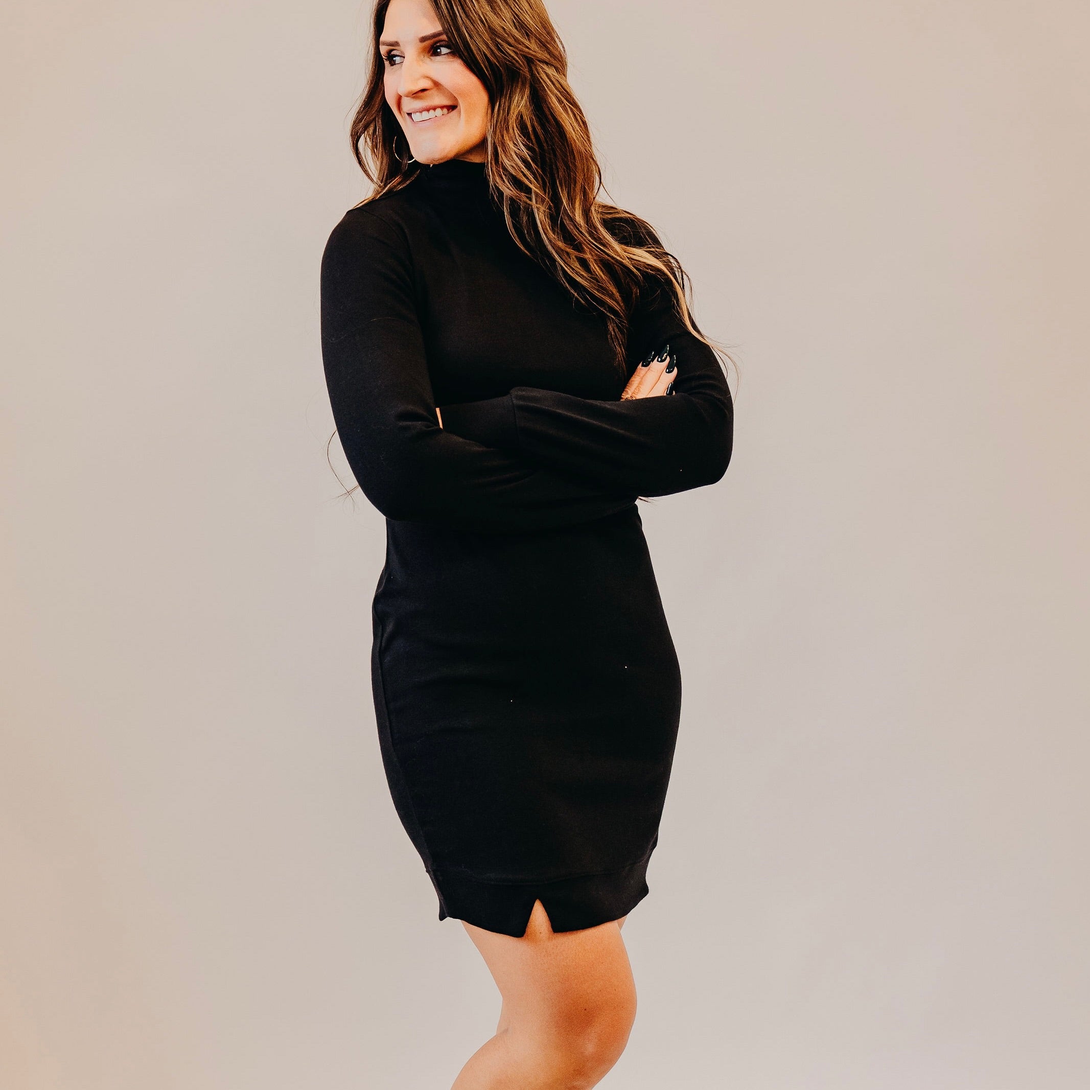 The Normal Brand | Mock Neck Dress | Black | Mustard Seed Boutique