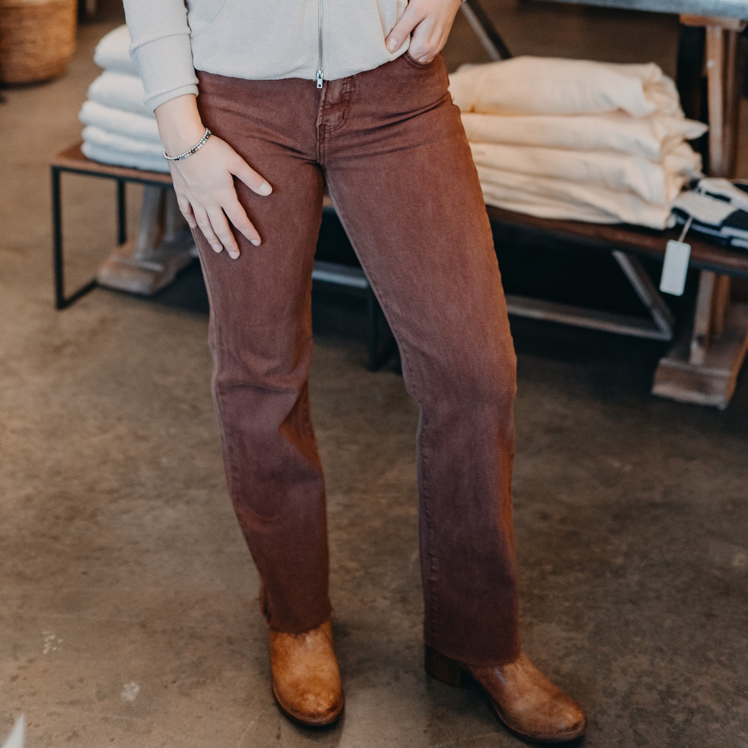 Risen | Women's Midwest Fashion | High Rise Straight Leg Raw Hem Jean ...